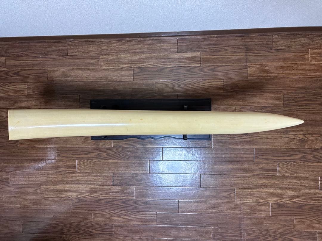 象牙風レプリカ 置物 オブジェ 全長約90cm 約8.7kg レジン 練物