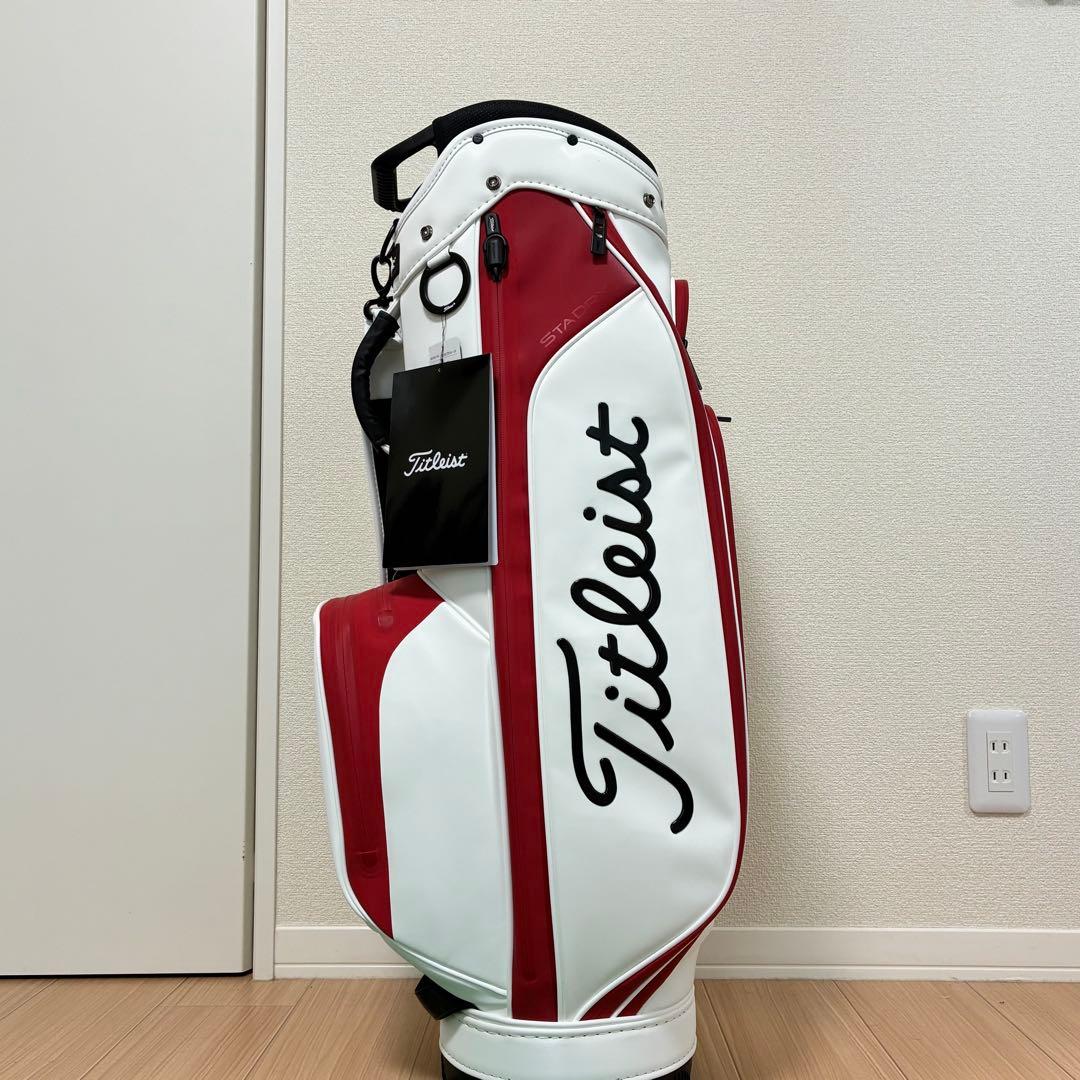 ★新品未使用★Titleist タイトリストキャディバッグ ホワイト/レッド