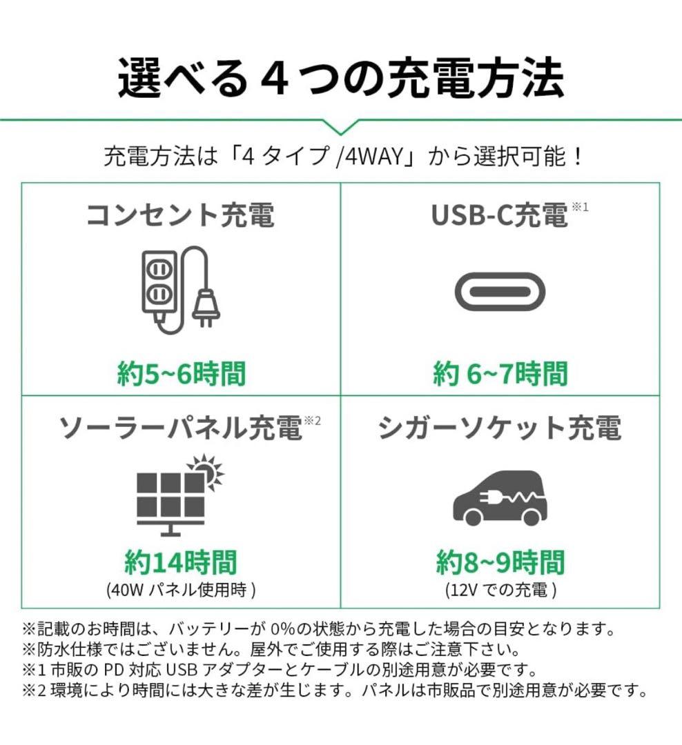ポータブル電源　300W Power Station AC キャンプ　軽量　災害