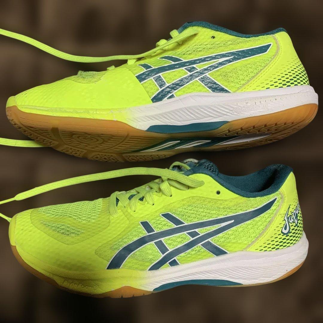 ASICS バレーボールシューズ 24cm 蛍光イエロー