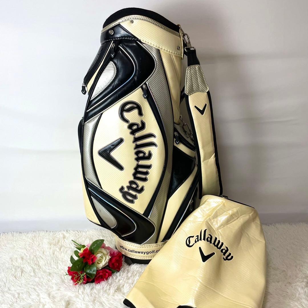 【格安出品】Callaway ゴルフ キャディバッグ アイボリー ビッグロゴ