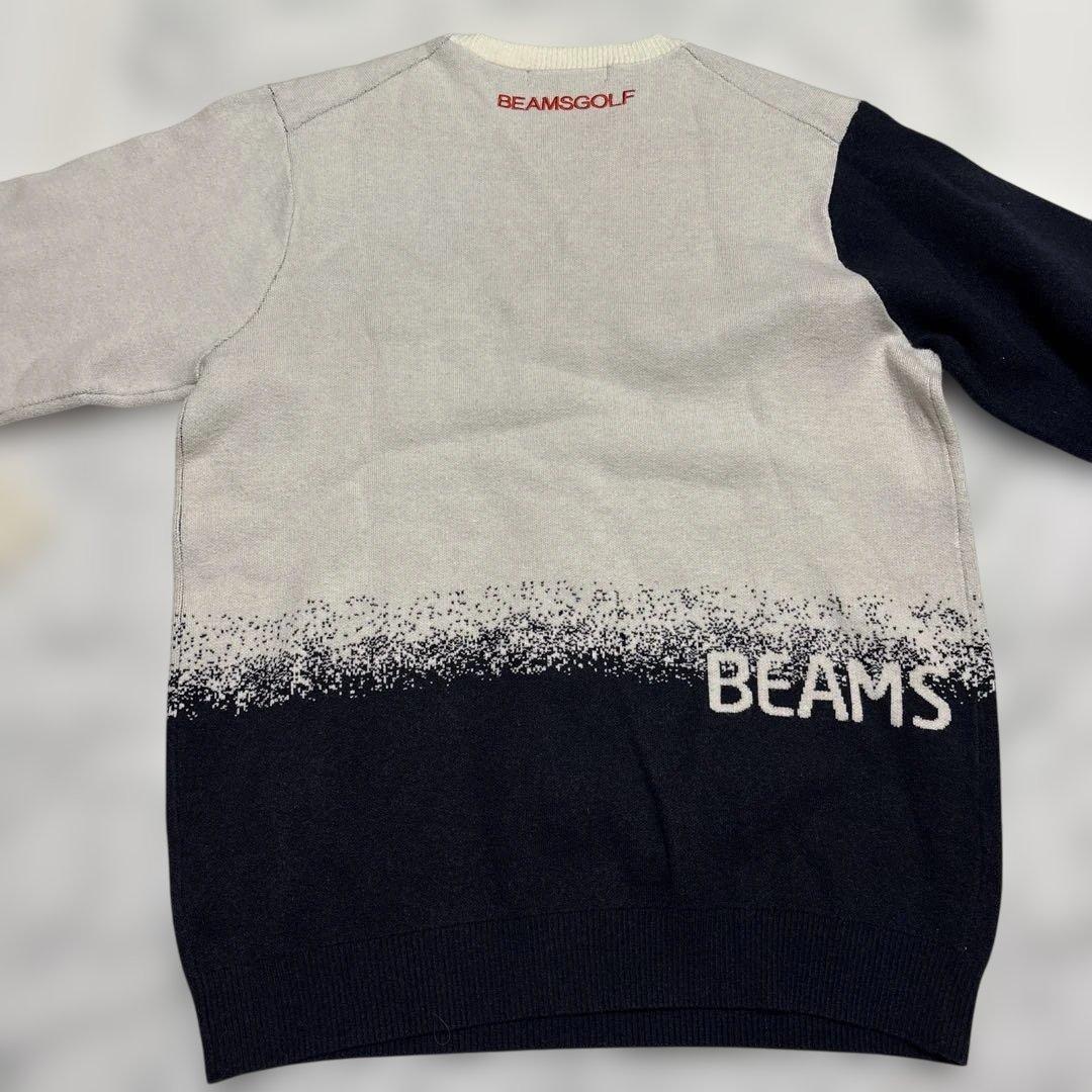 BEAMS GOLF ニット メンズ Sサイズ ベージュ アイボリー ブラック