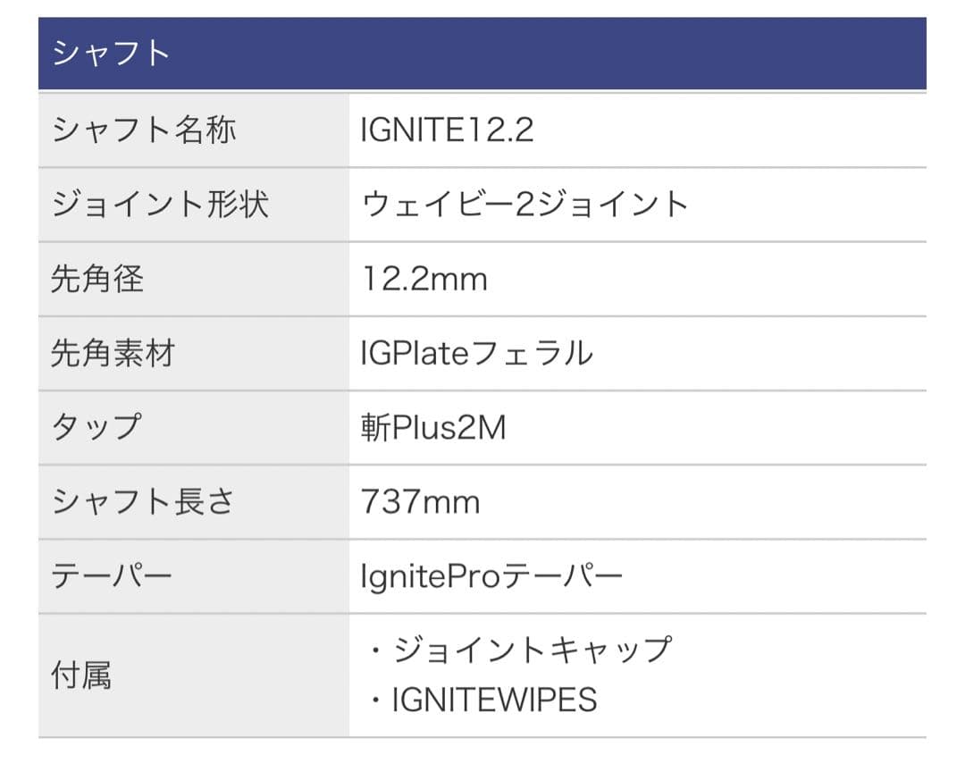 シャフト イグナイト IGNITE 12.2mm Mezz-W2（Wavy2）