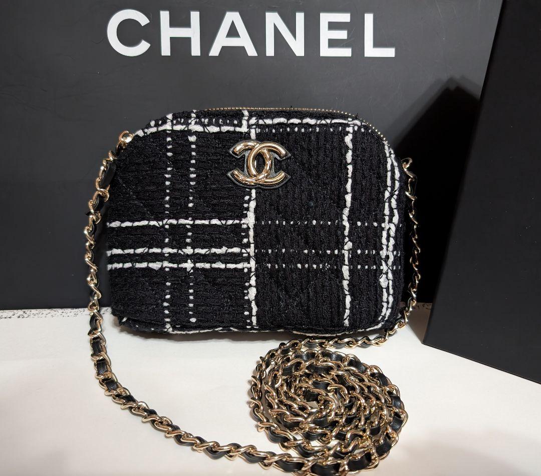 CHANEL ノベルティツイード チェーンショルダーバッグ