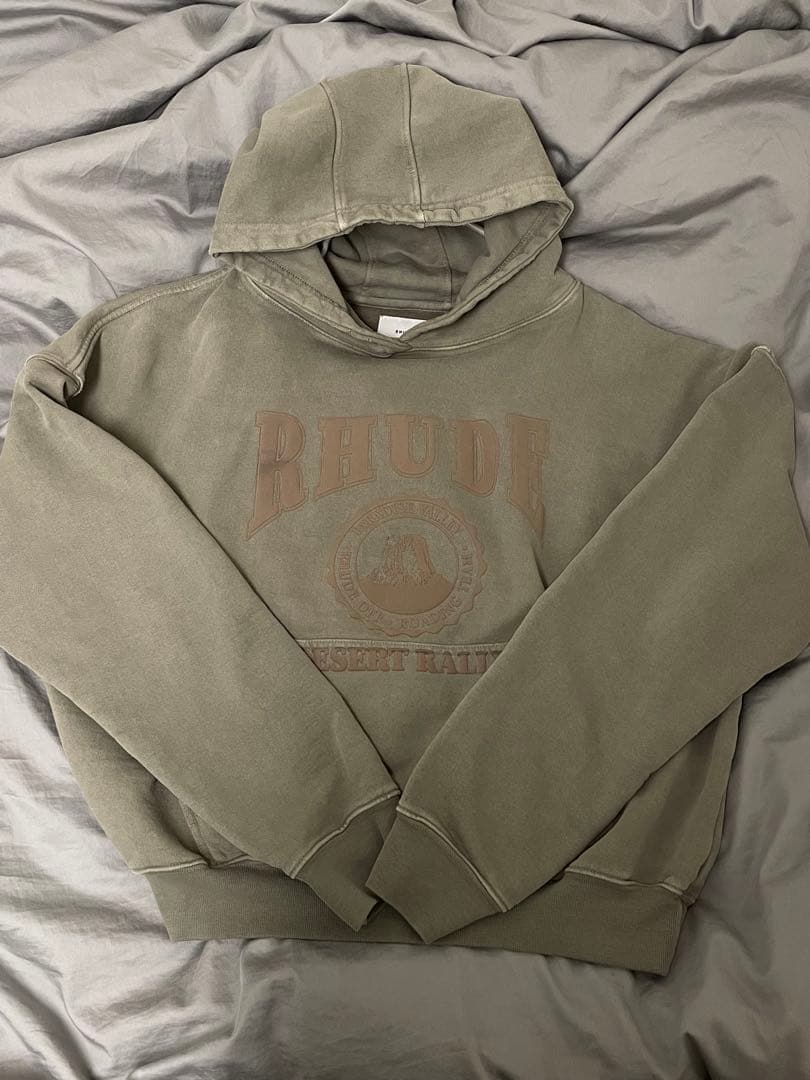 ウェア Rhude Tan Cropped Desert Valley Hoodie