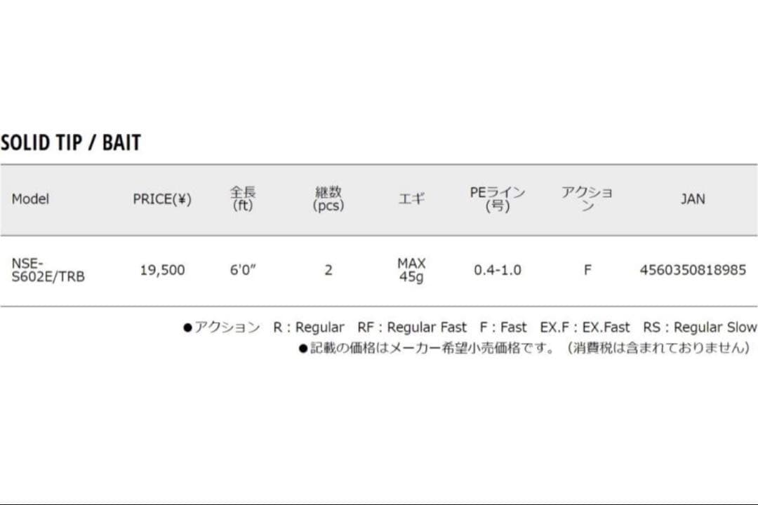 すえむーさん専用　N-ONE NSE-S602E/TRB　 ティップランロッド