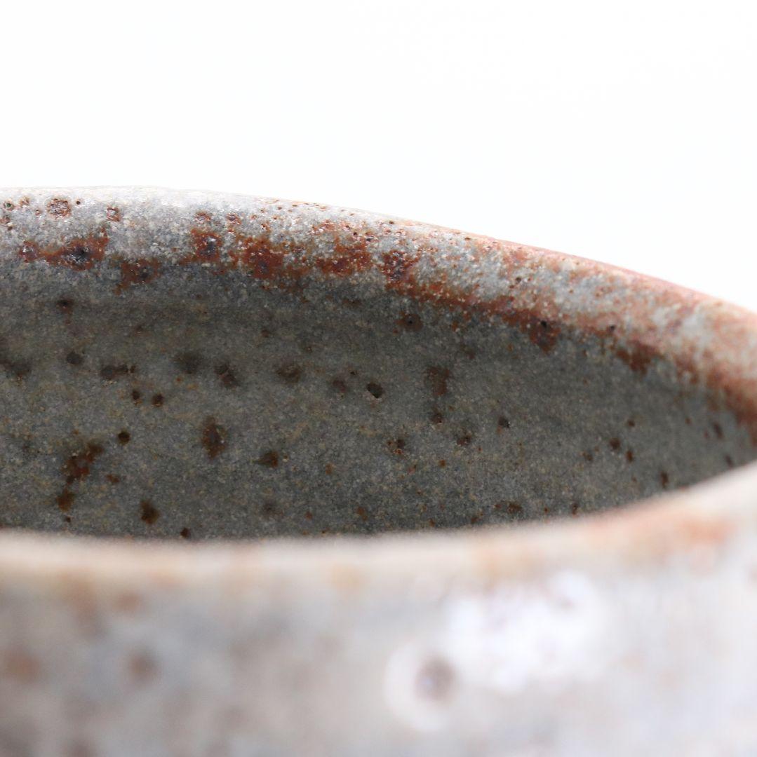 人間国宝 加藤唐九郎作 志野茶碗 茶道具 仕覆付 共箱共布　M662　N5