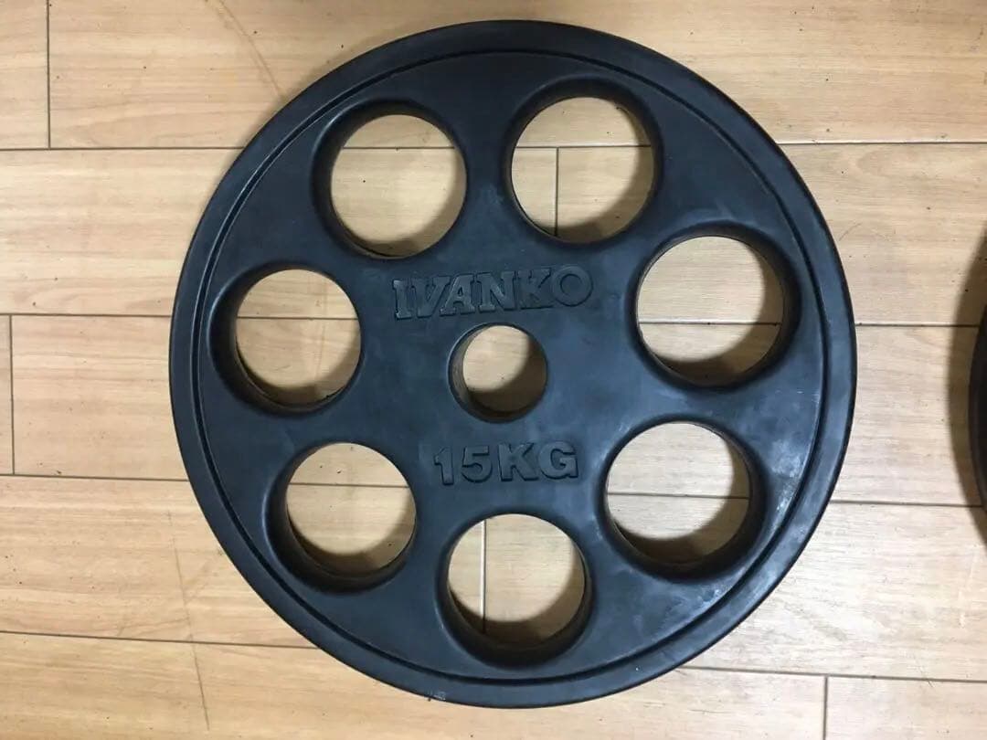 ② IVANKO イヴァンコ ラバー プレート15kg x 1枚 穴径50mm