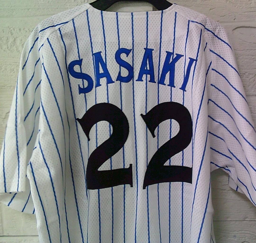 復刻新品L横浜DeNAベイスターズ佐々木 主浩22大魔神ユニフォーム刺繍プロ野球