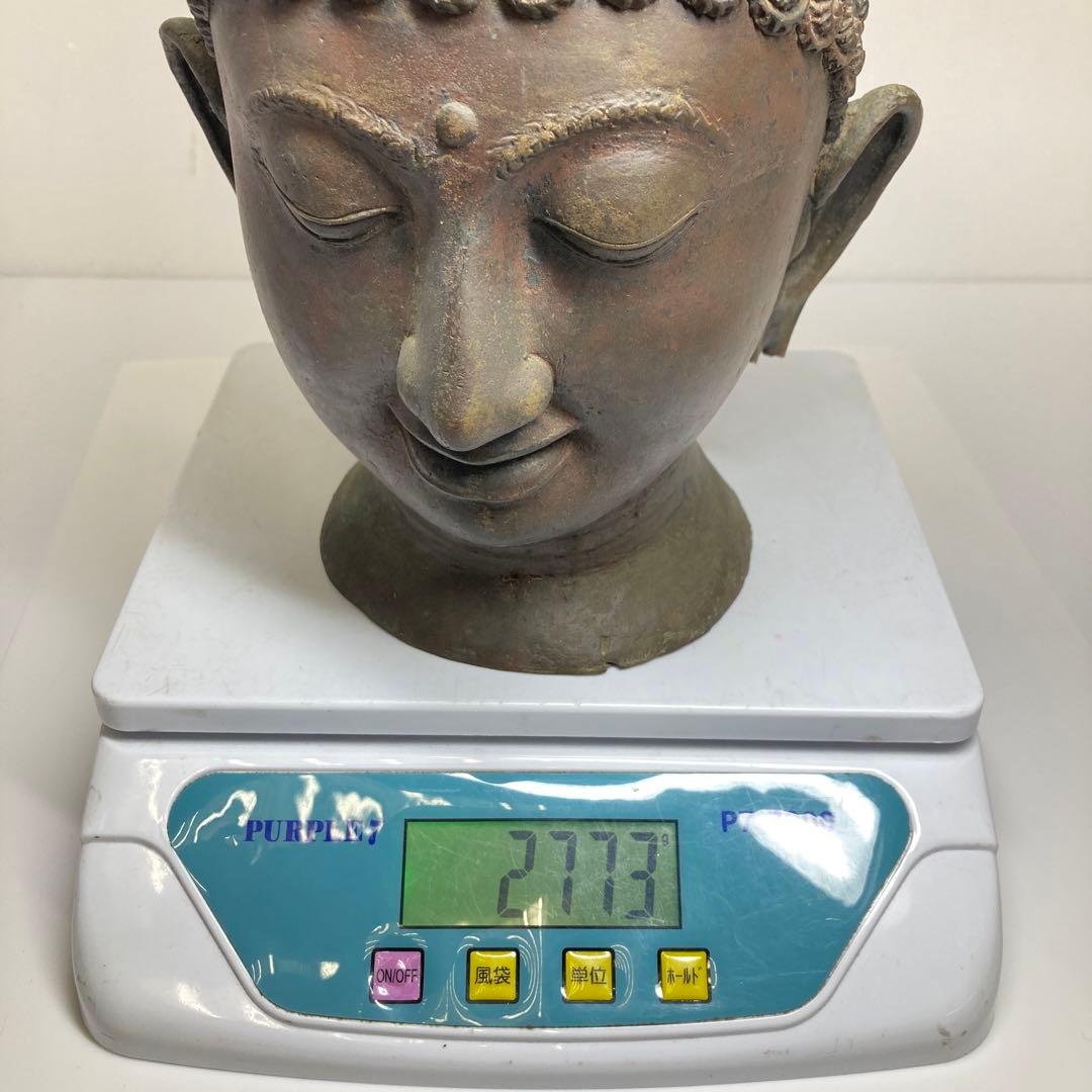 古銅　チベット仏　仏頭　2773g トヒサ　東さ7-0331①