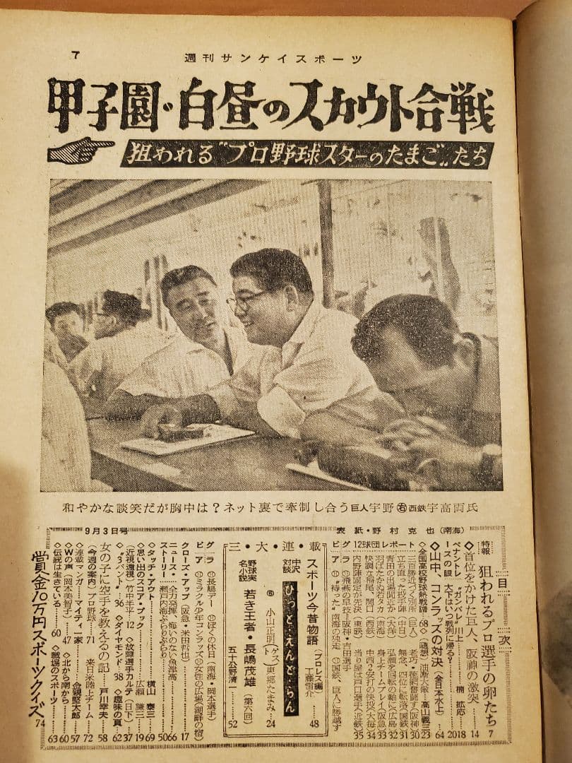 週刊サンケイスポーツ　1958年9月3日号