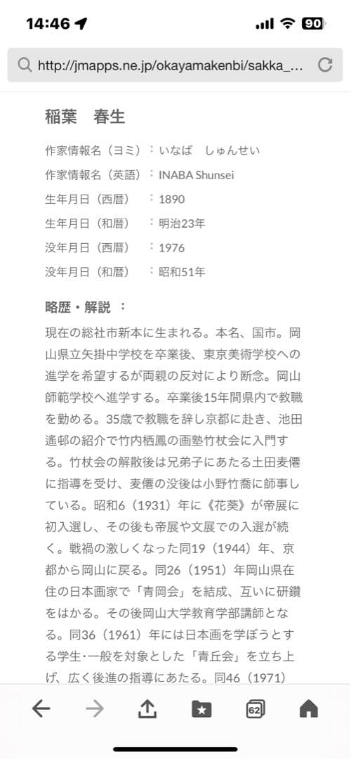 稲葉春正　作品 鷹の絵 木製フレーム付き 55センチ✖️65センチ