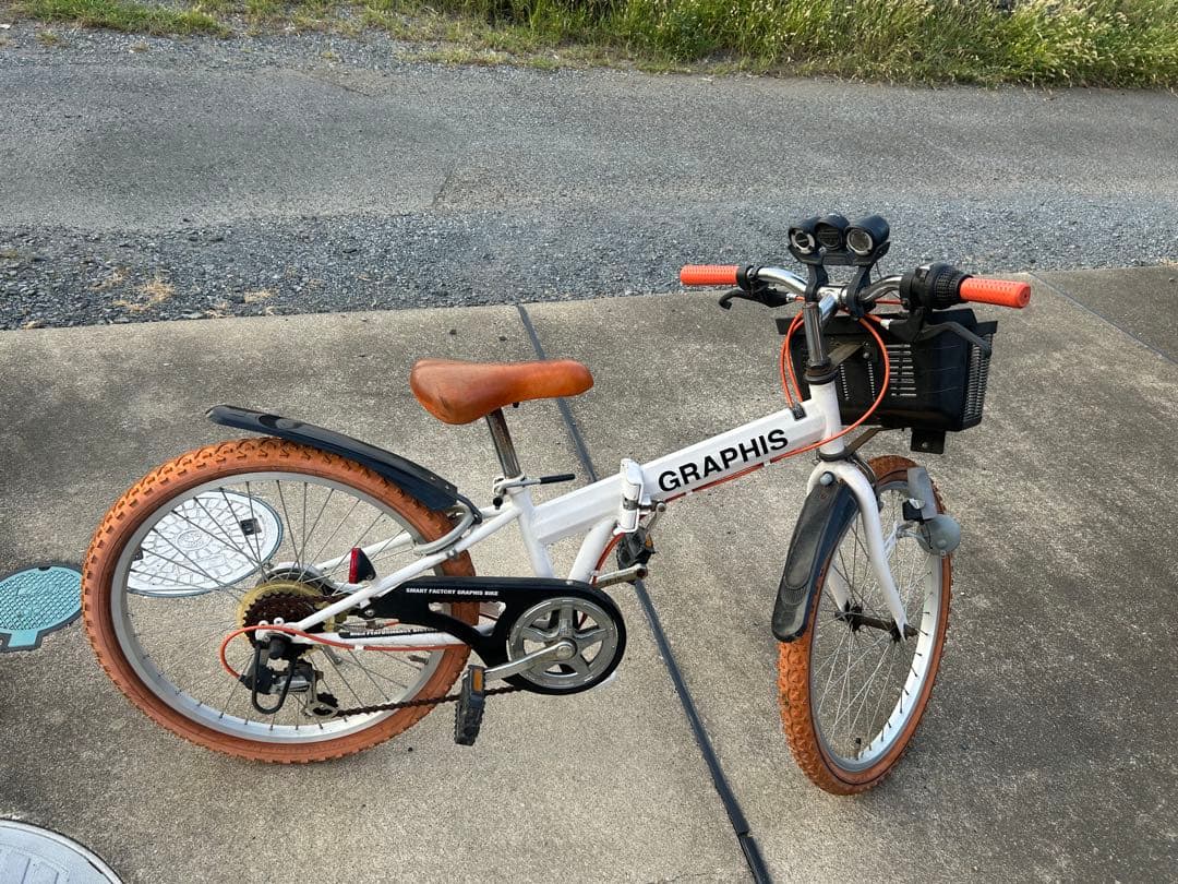 GRAPHIS 折りたたみ自転車 オレンジタイヤ付き