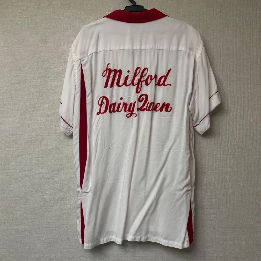 60s Hilton ボウリングシャツ ホワイトレッド　bowlingshirt