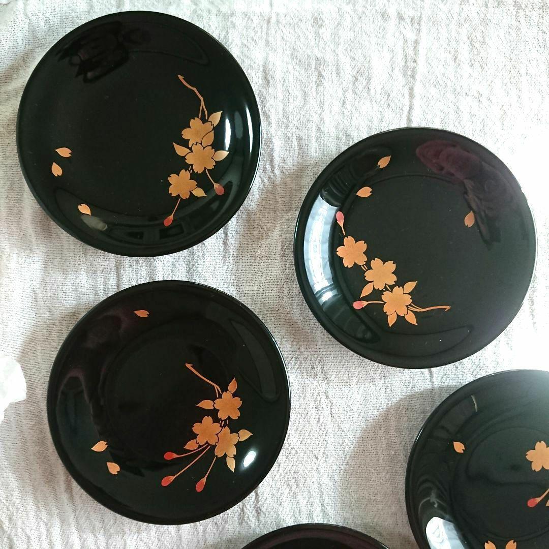桜づくし 漆器 銘々皿 小皿 蒔絵 /輪島塗 越前漆器 茶道具 骨董 椀　印判