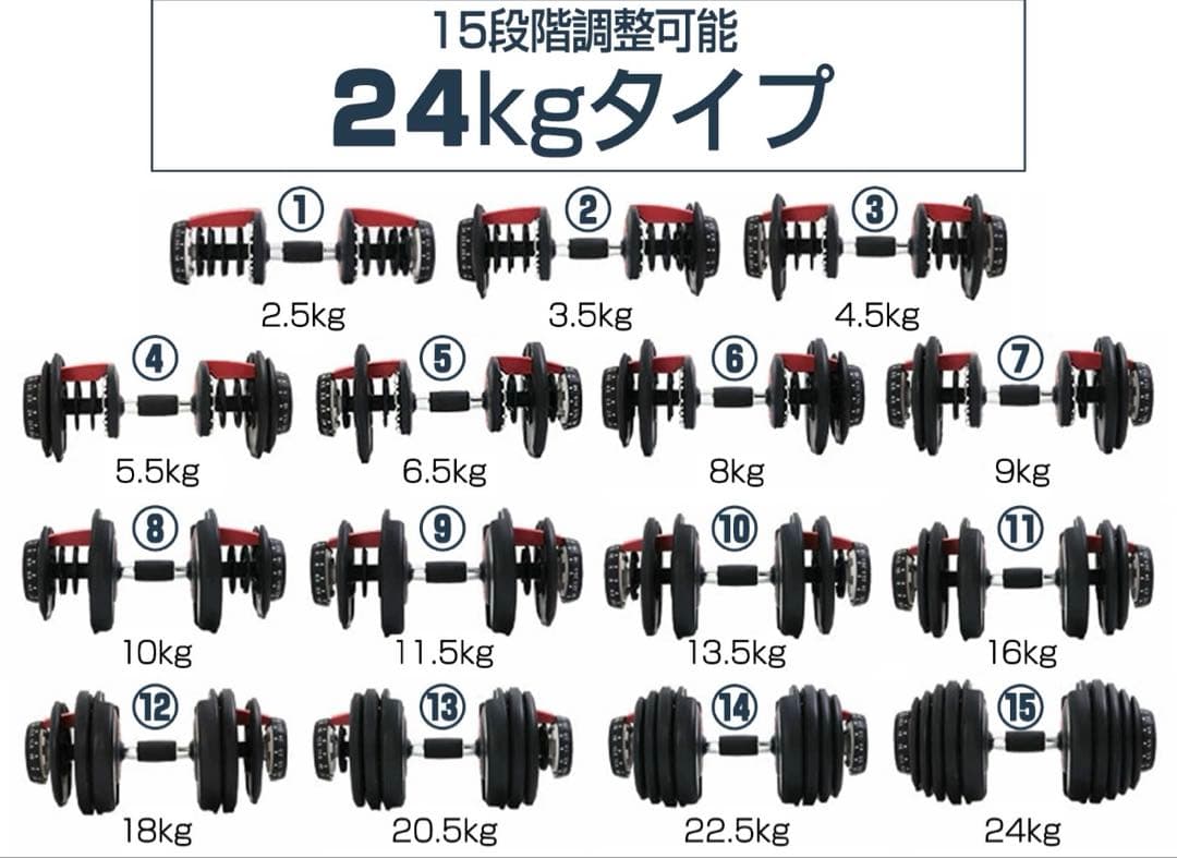 可変式ダンベル MAX 24kg