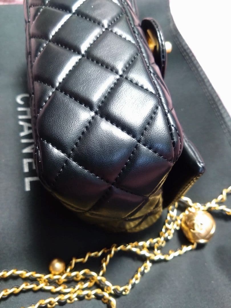 CHANEL ♡黒 レザー キルティング バッグ♡