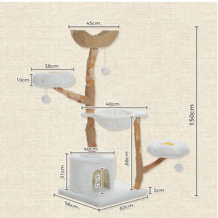 PETEPELA キャットタワー 高さ150cm