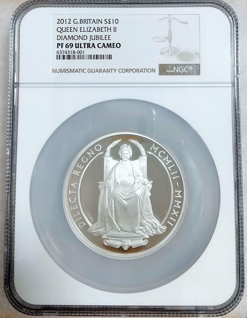 2012年 イギリス ダイヤモンドジュビリー 5オンス 銀貨 NGC PF69