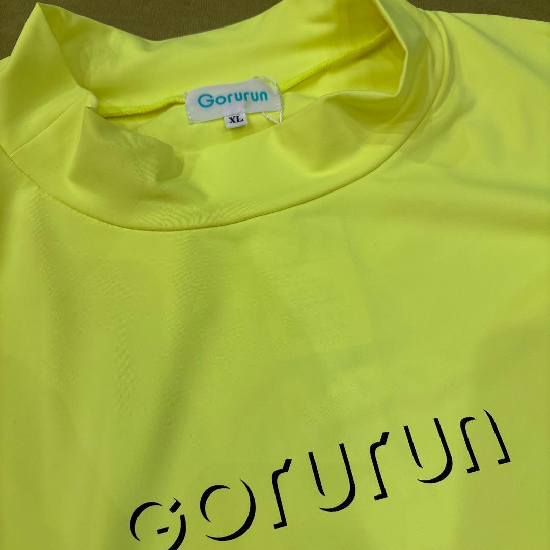 Gorurun サイドメッシュ ミドルスムース モックネックTシャツ