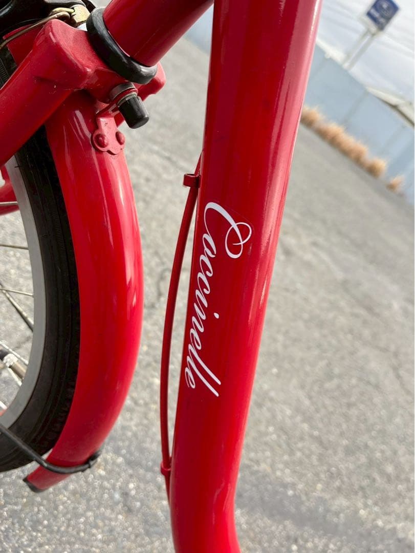 coccinelle 自転車 赤 レトロ おしゃれ コンパクト車【引き取り】