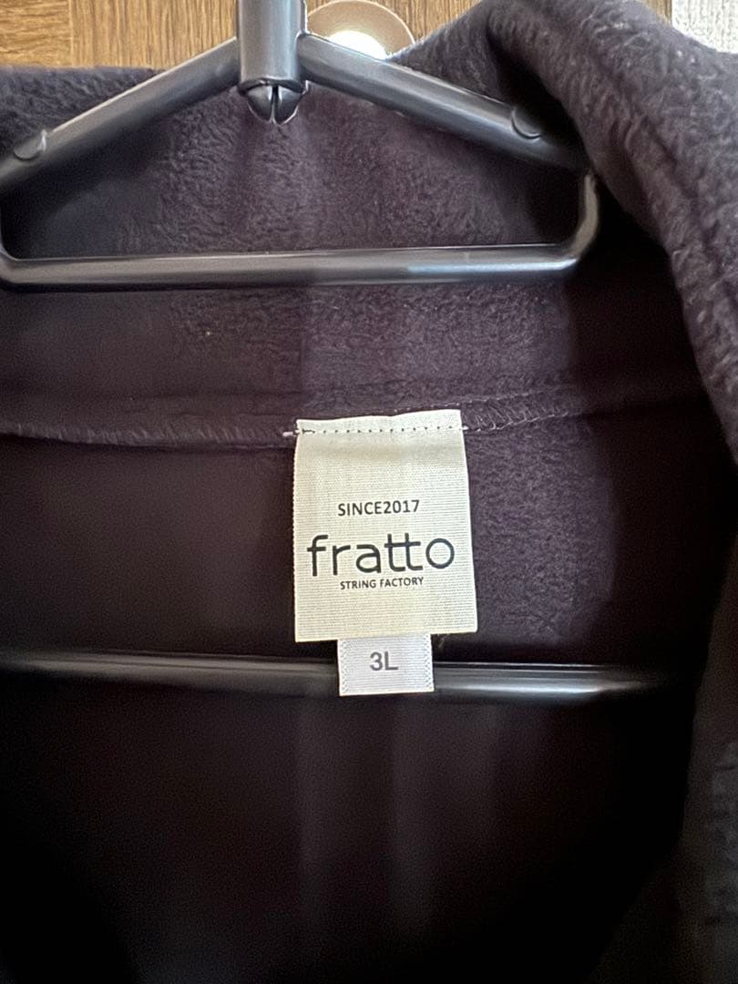 fratto 黒ジップアップ　フリース3L