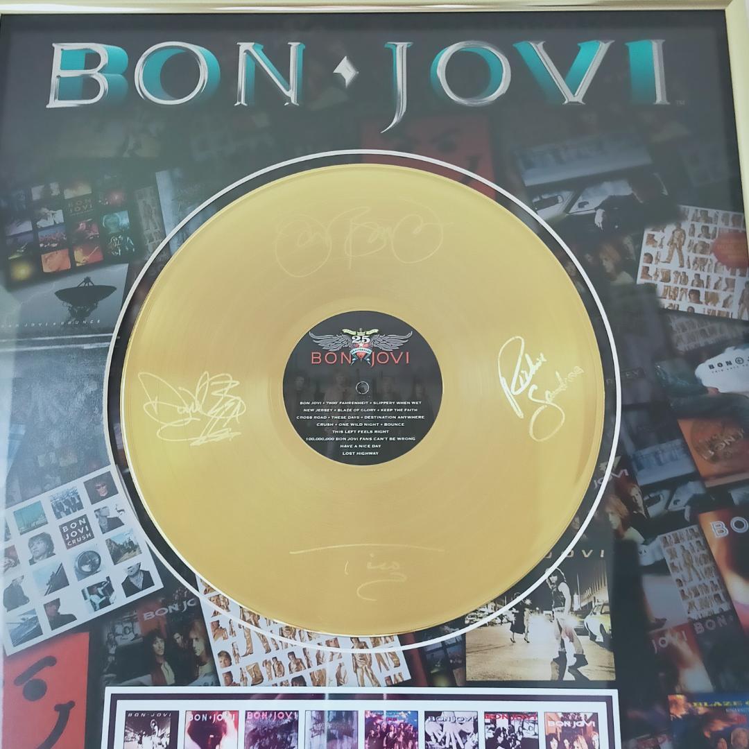 限定品 BON JOVI 25周年記念 ゴールドディスクサイン ボン ジョヴィ