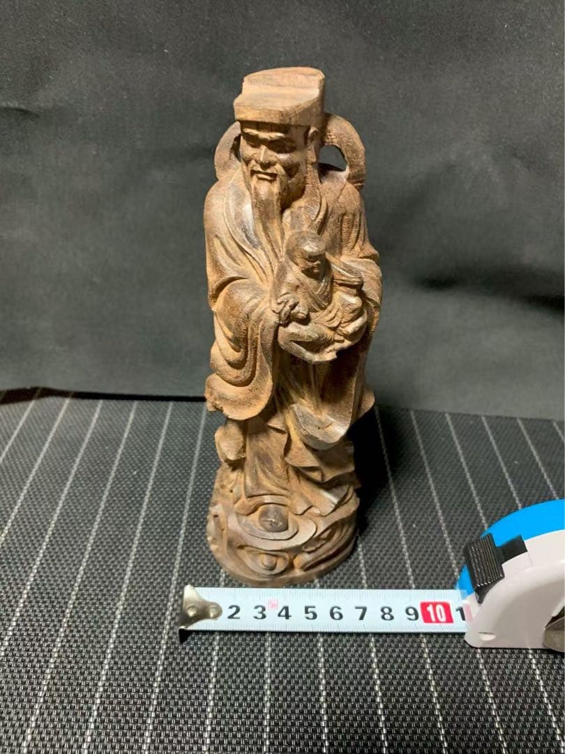 沈香木製 彫刻 人物像 約20cm