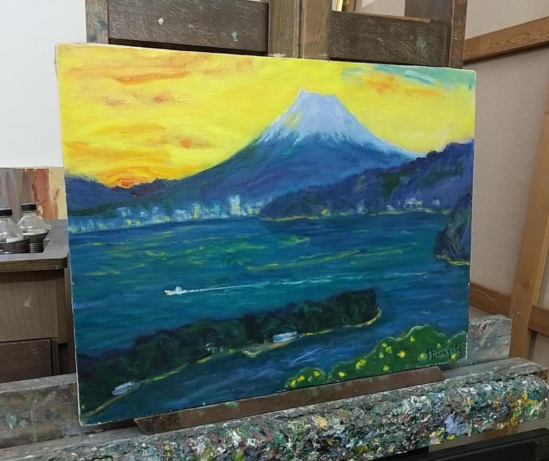 「戸田村風景」P10 絵画 油絵 油彩画 風景画 富士山