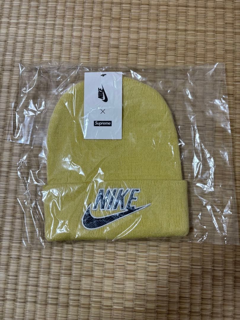 【美品】Nike x Supreme イエロー ニット帽