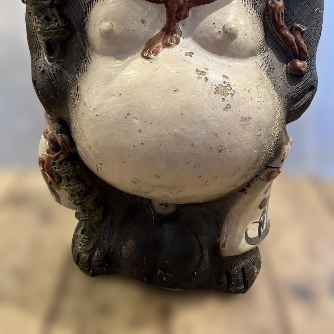 【 縁起物 】 信楽焼／たぬきの置物／他抜き／昭和レトロ／