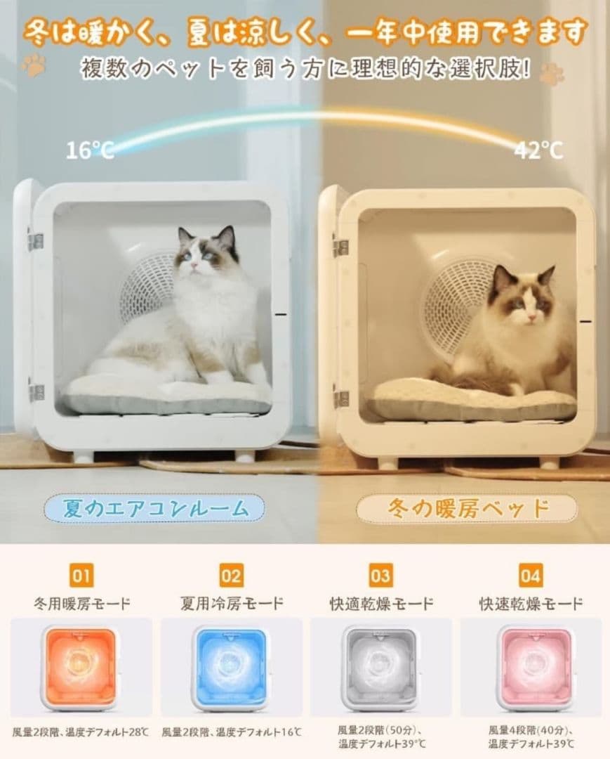 Petaboo ペット用ドライヤー UV機能付き