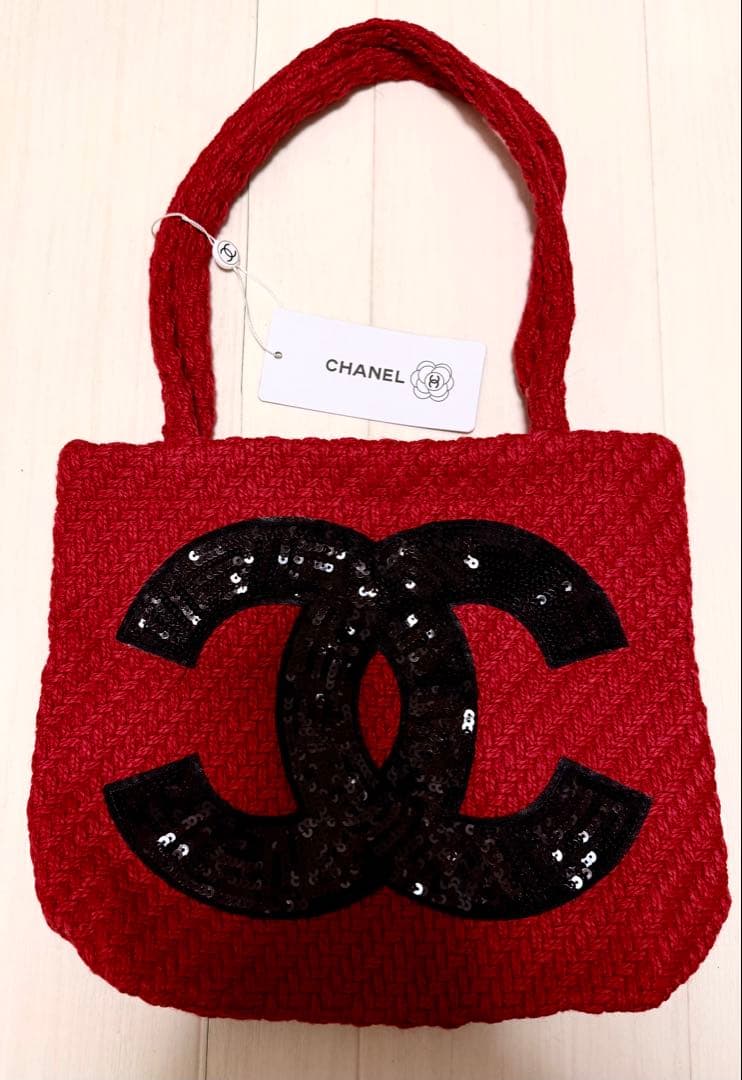 即日発送 CHANEL 最安値 ノベルティトートバッグ ビッグココマーク レッド