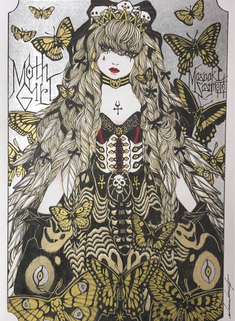 絵画 Moth Girl