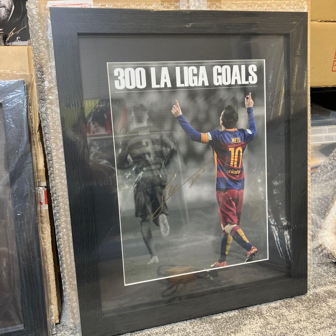 ICONS メッシ 300 LA LIGA GOALS 直筆サイン入りアート
