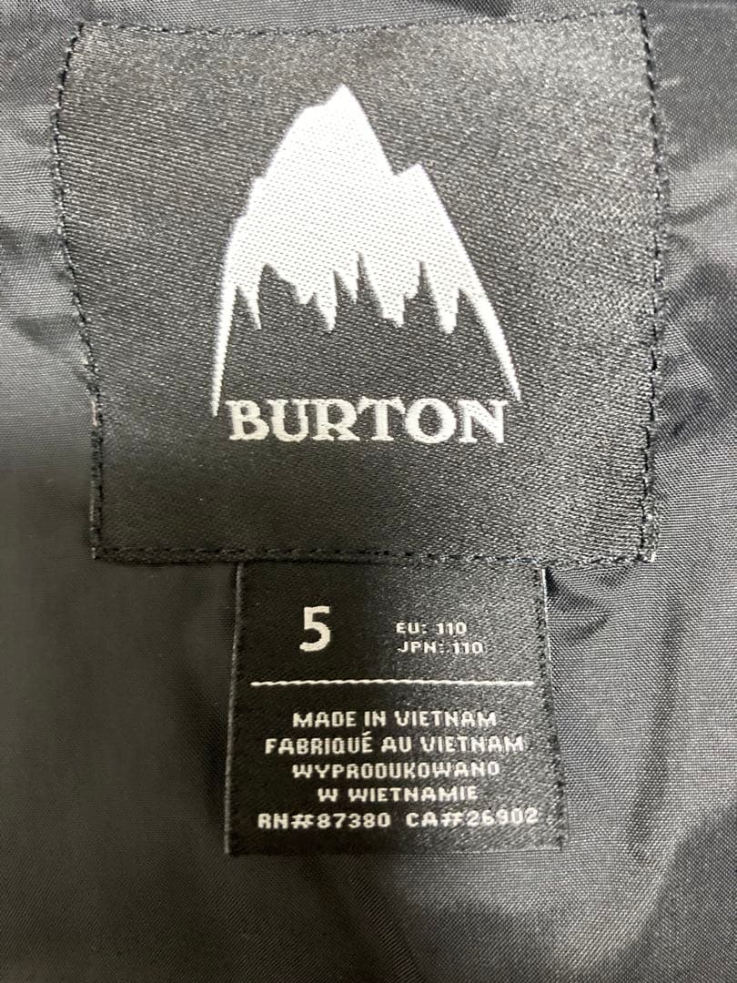 Burton キッズ　ビブパンツ　110cm 5T 黒　5〜６歳
