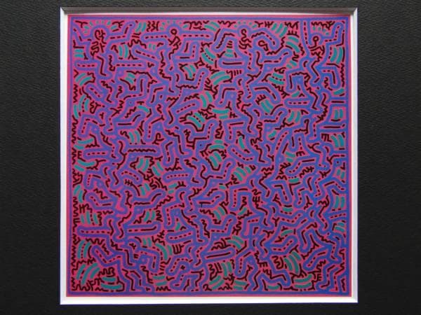 Keith Haring、No.59、希少画集画、新品額装付、状態良好