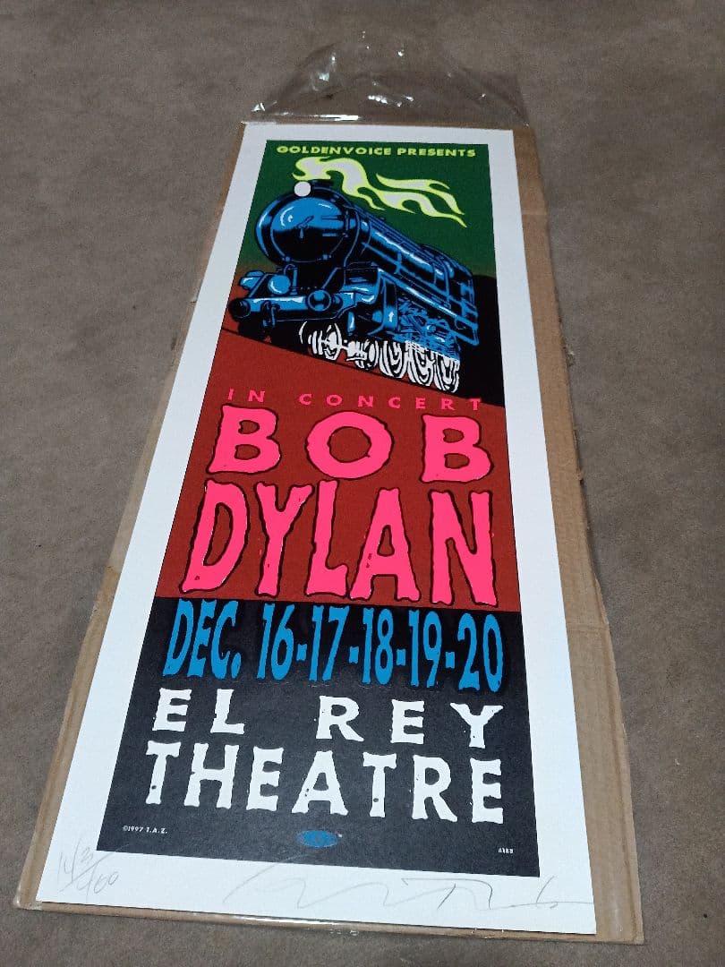 ミュージシャン bob dylan concert poster 1997 taz
