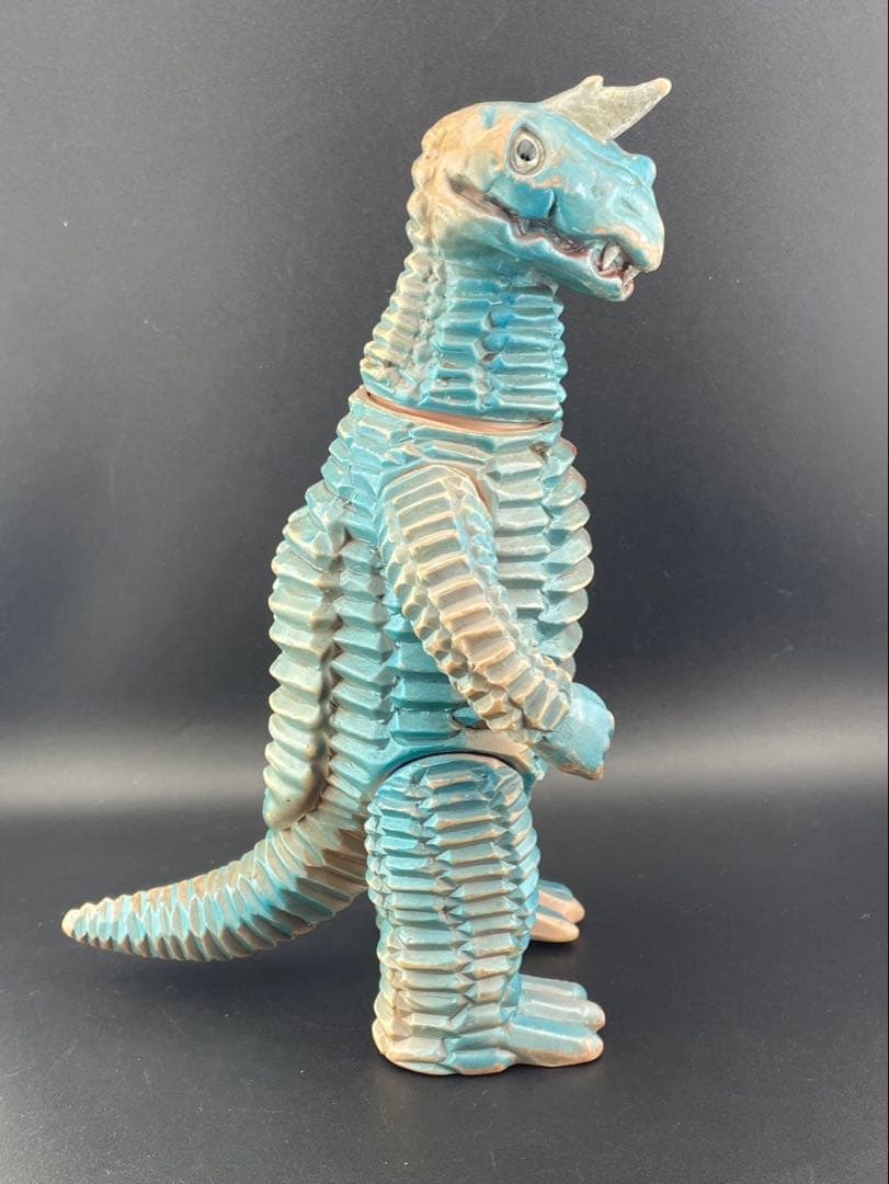 【中古品】当時物　アボラス　青色発泡怪獣　ソフビ　マルサン　ブルマァク
