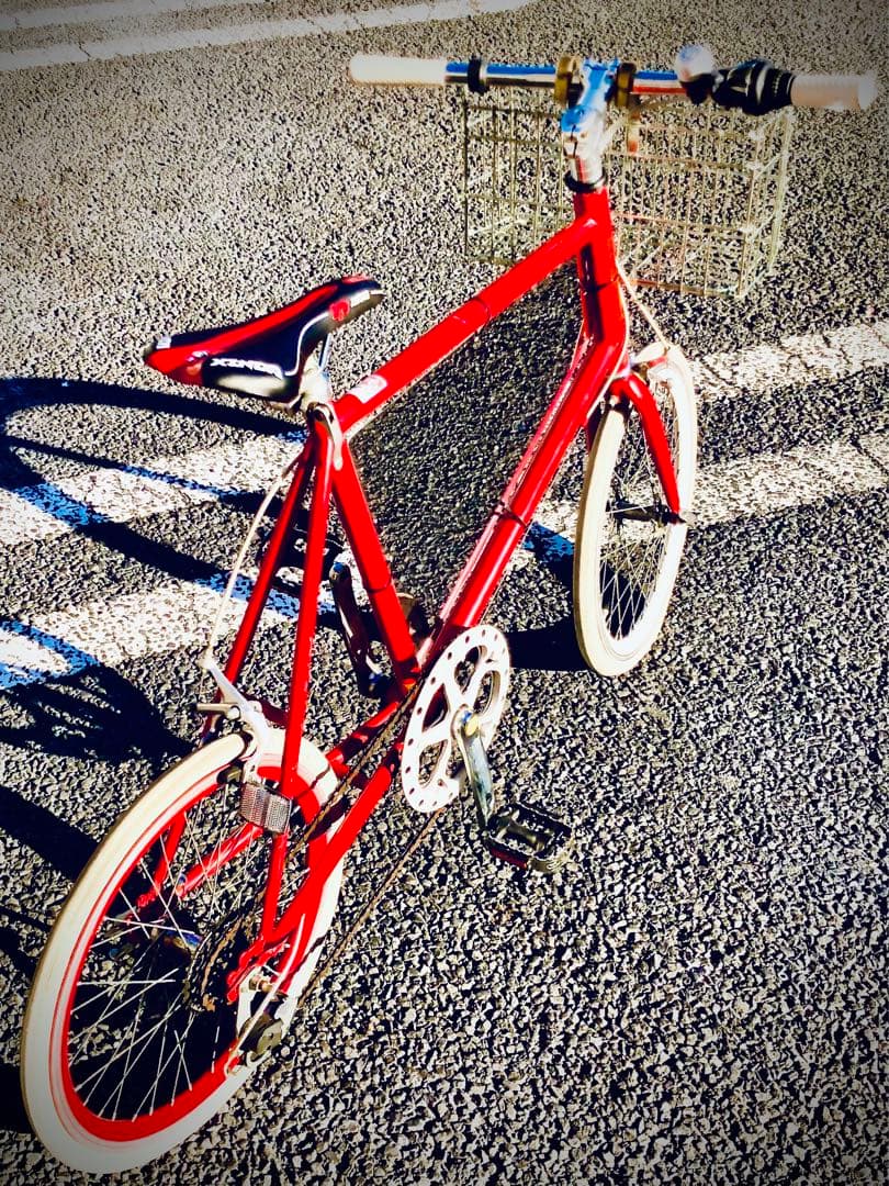 東京☆オシャレな鏡面看板付のミニベロ自転車♠︎ビンテージ古着屋カフェ等の広告塔に