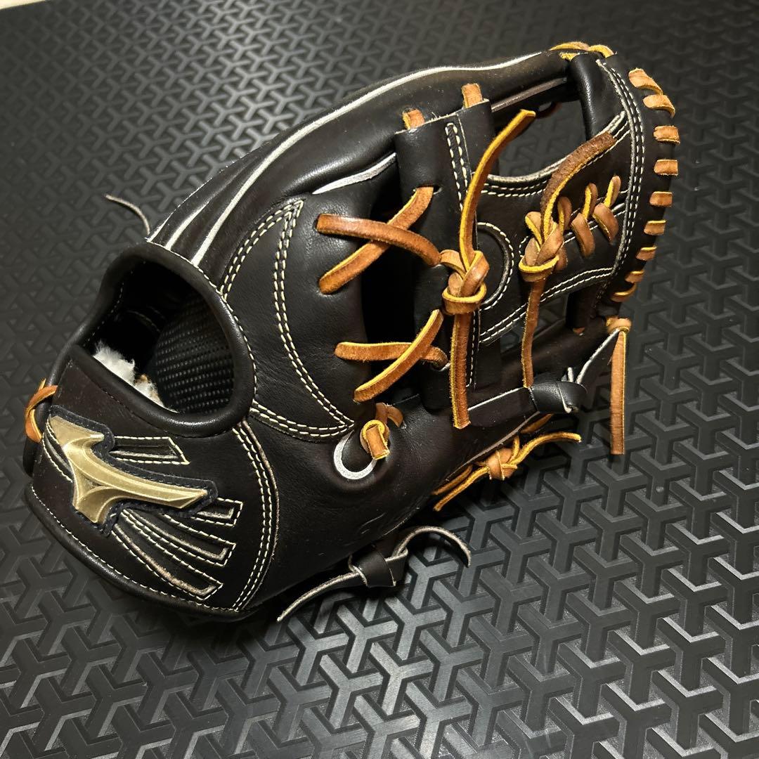 あ*ち様 Mizuno 野球グローブ 黒 レザー
