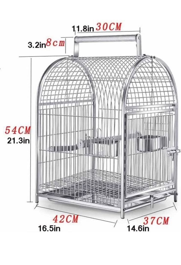 ステンレス製　中型大型インコ用　鳥かご　ケージ