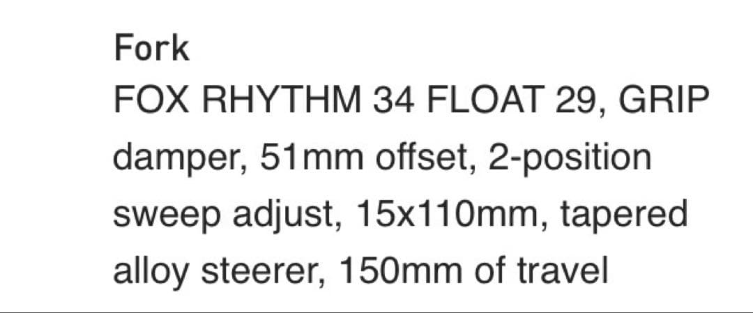 FOX 34 Rhythm サスペンションフォーク
