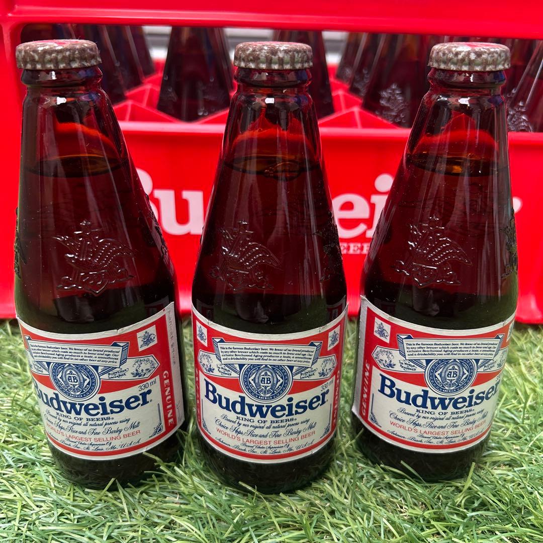 30年以上前の瓶ビール　Budweiser ケース　20本セット　古酒　希少