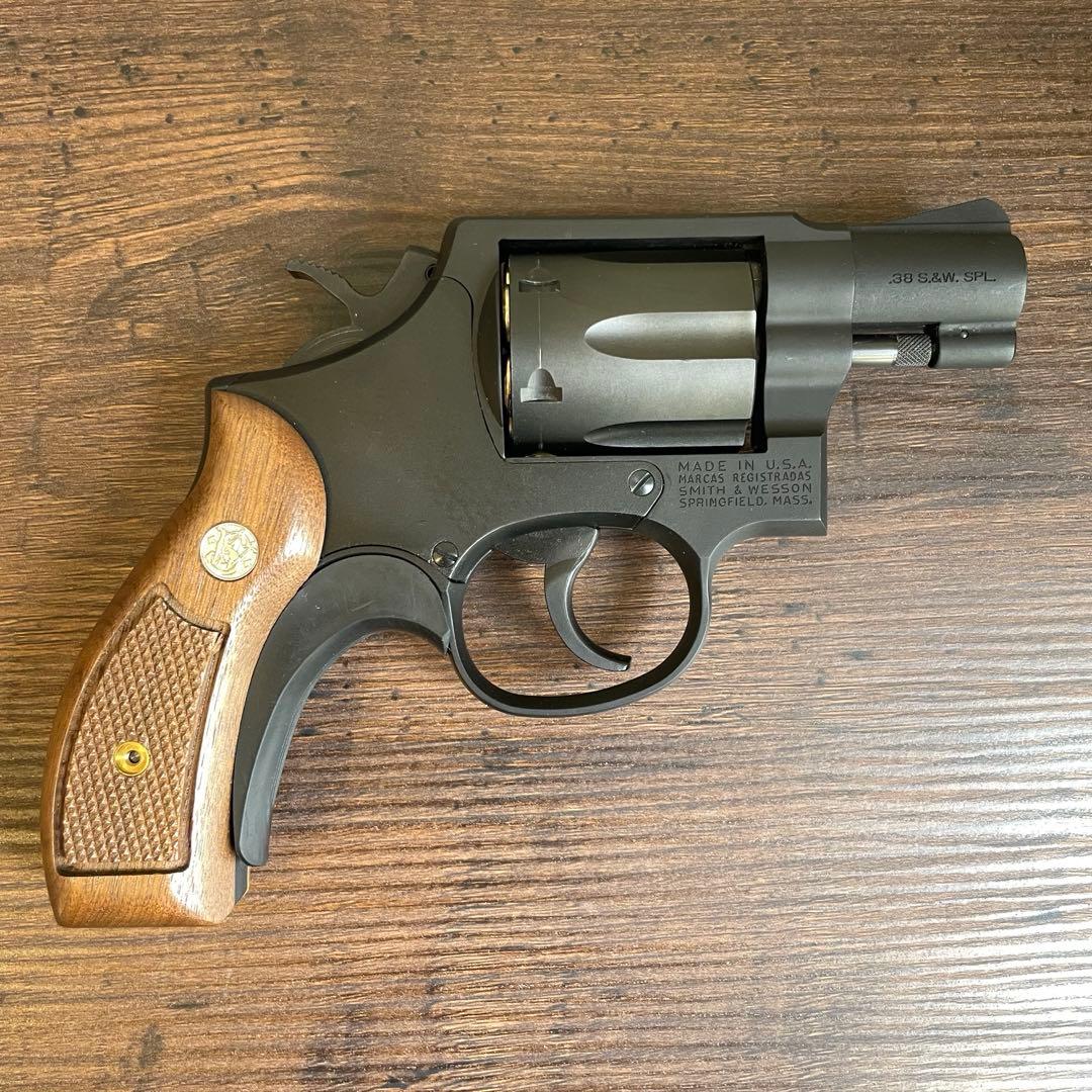 タナカワークス S&W M10 木製グリップ&アダプター付 ガスリボ