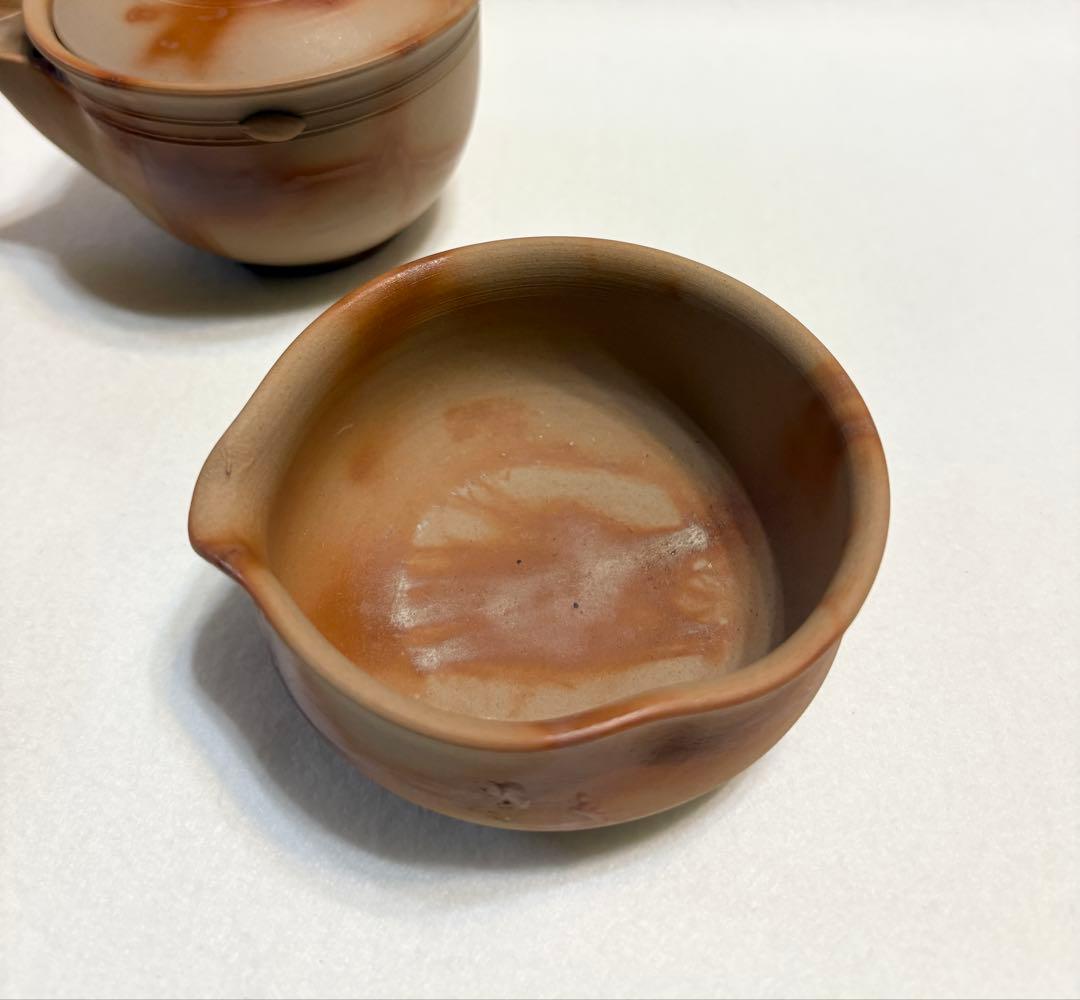 備前焼 木村陶峰 茶器揃 陶芸 煎茶器 宝瓶 湯冷まし 煎茶碗 木箱 共箱