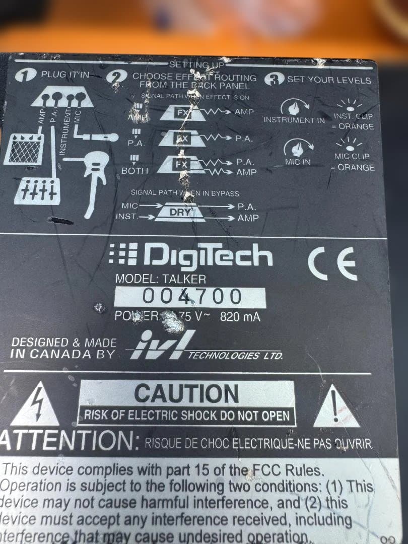 DigiTech TALKER ボーカルシンセサイザー アダプター無し