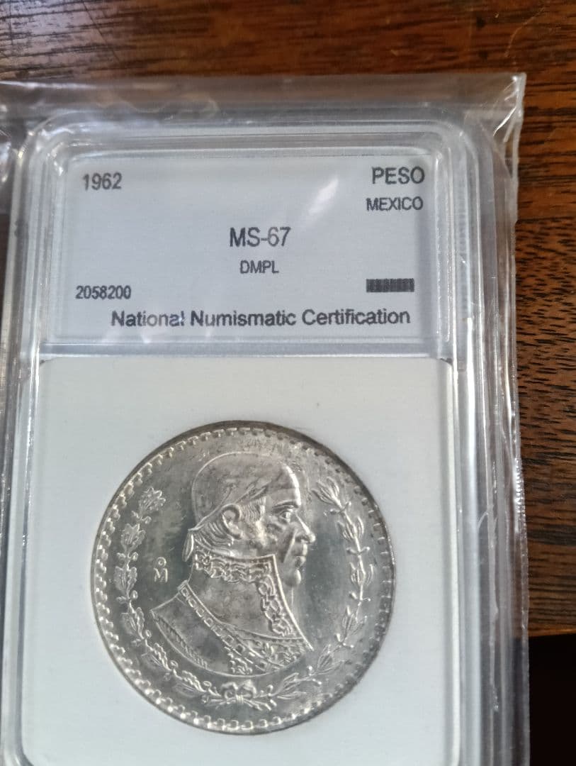 ☆激レア！☆1961 メキシコ シルバー 1ペソ PCGS MS7 スポットレス