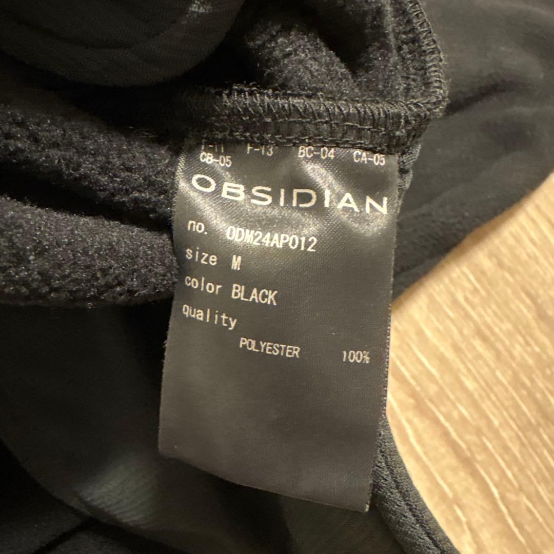 OBSIDIAN フリース スイッチング パンツ M BLACK ゴルフウェア