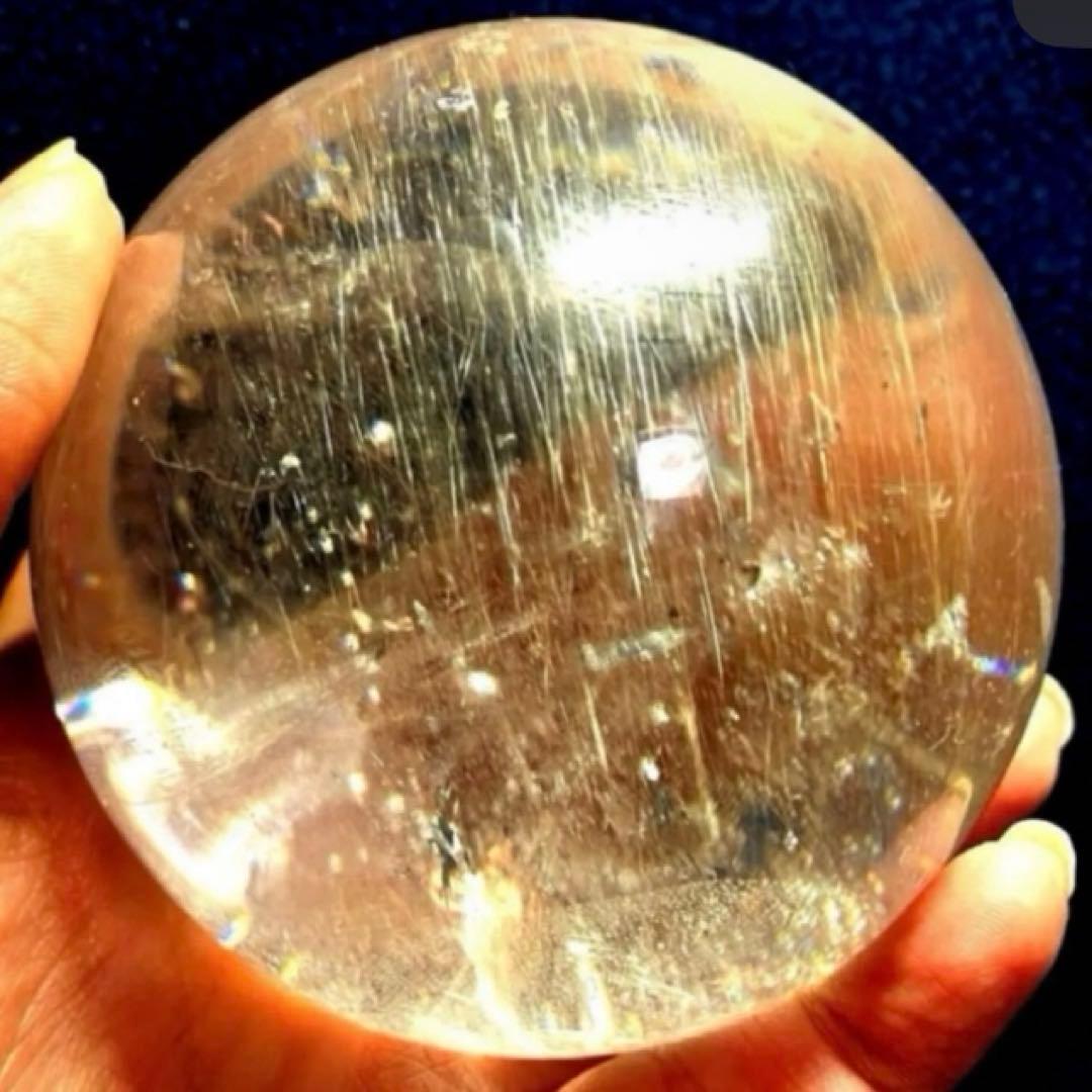 超特大　77mm ゴールドルチルクォーツ　金針水晶　パワーストーン